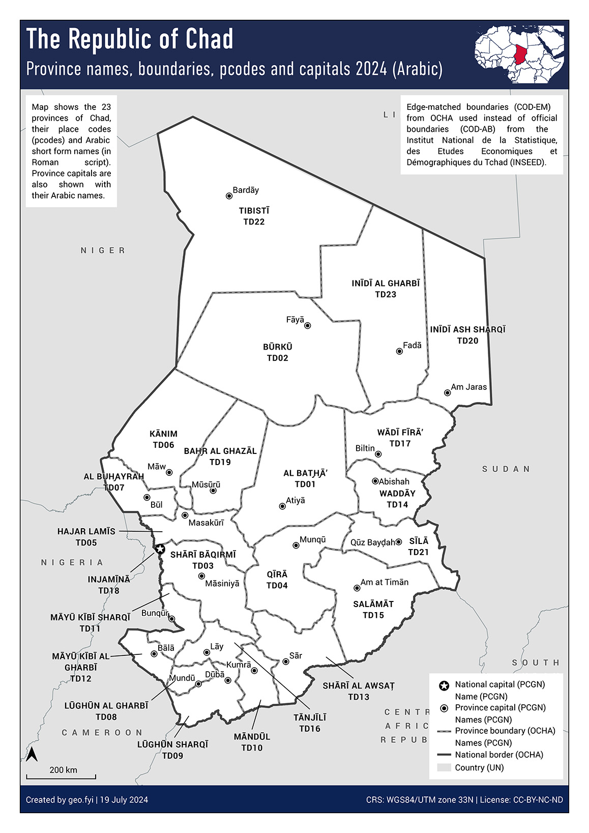 Provinces of the Republic of Chad – geo.fyi